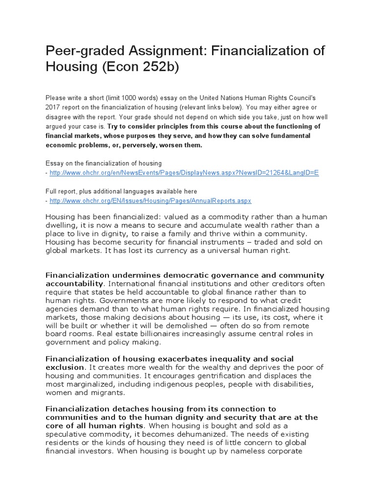 The Detrimental Effects of Housing Financialization: An Argument for ...