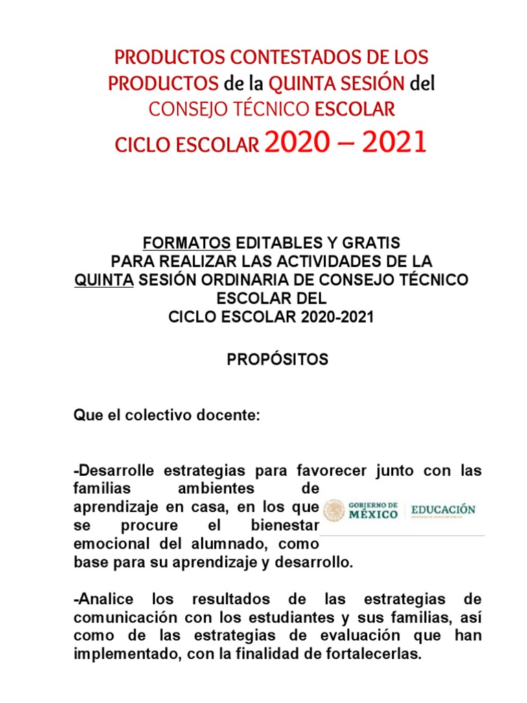 ?5ta Sesión Formatos Editables 20-21 | PDF | Las emociones | Evaluación