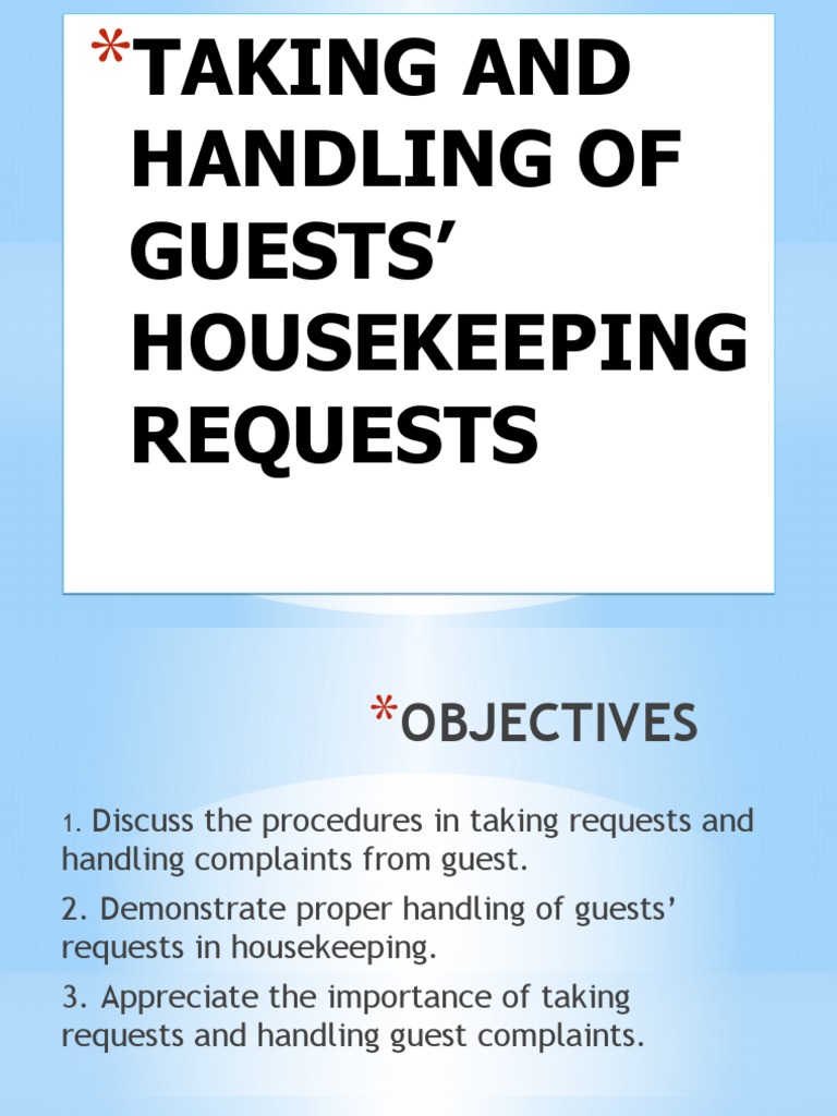 Effective Guest Request Handling in Housekeeping | PDF | Violence