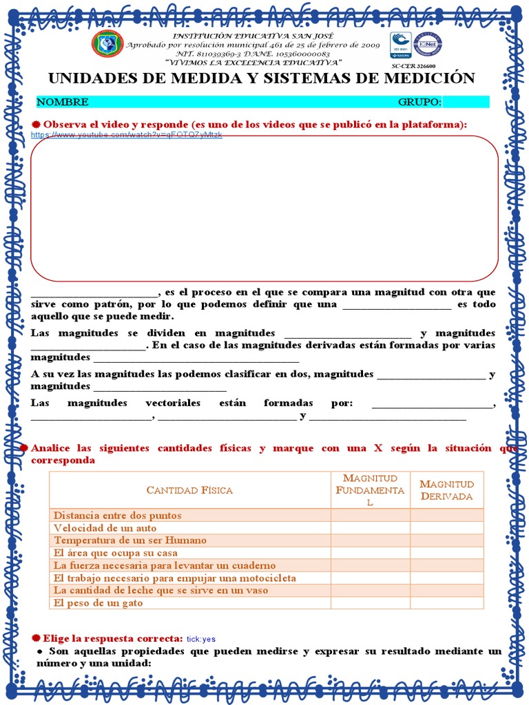 Guía 4 Unidades de Medida | PDF | Sistema Internacional de Unidades ...