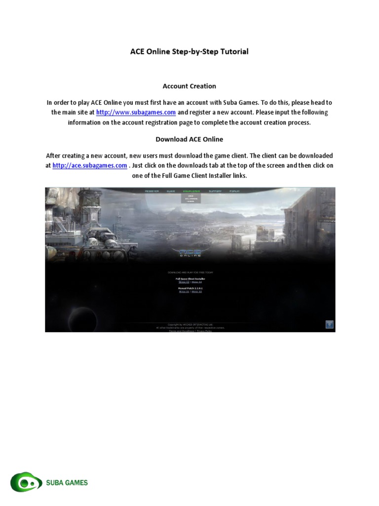 ACE Online Step-by-Step Tutorial: Account Creation | PDF | Windows ...