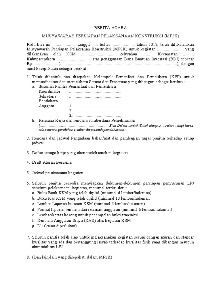 Contoh BA MP2k | PDF