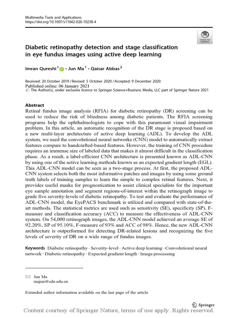 Diabetic Retinopathy Detection and Stage Classific | PDF | Deep ...