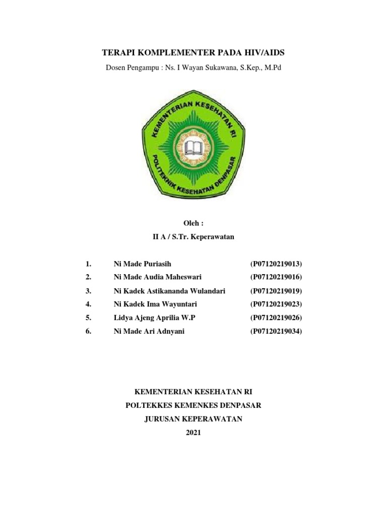 Terapi Komplementer Pada Hiv Aids - 2a - STR - Kep | PDF | Pengembangan Diri | Sains & Matematika