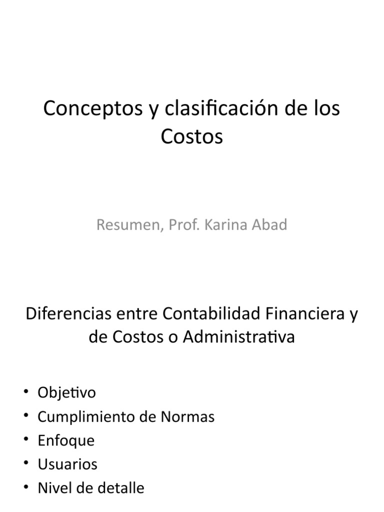 Conceptos y Clasificación de Los Costos | PDF | Contabilidad de costos | Costo