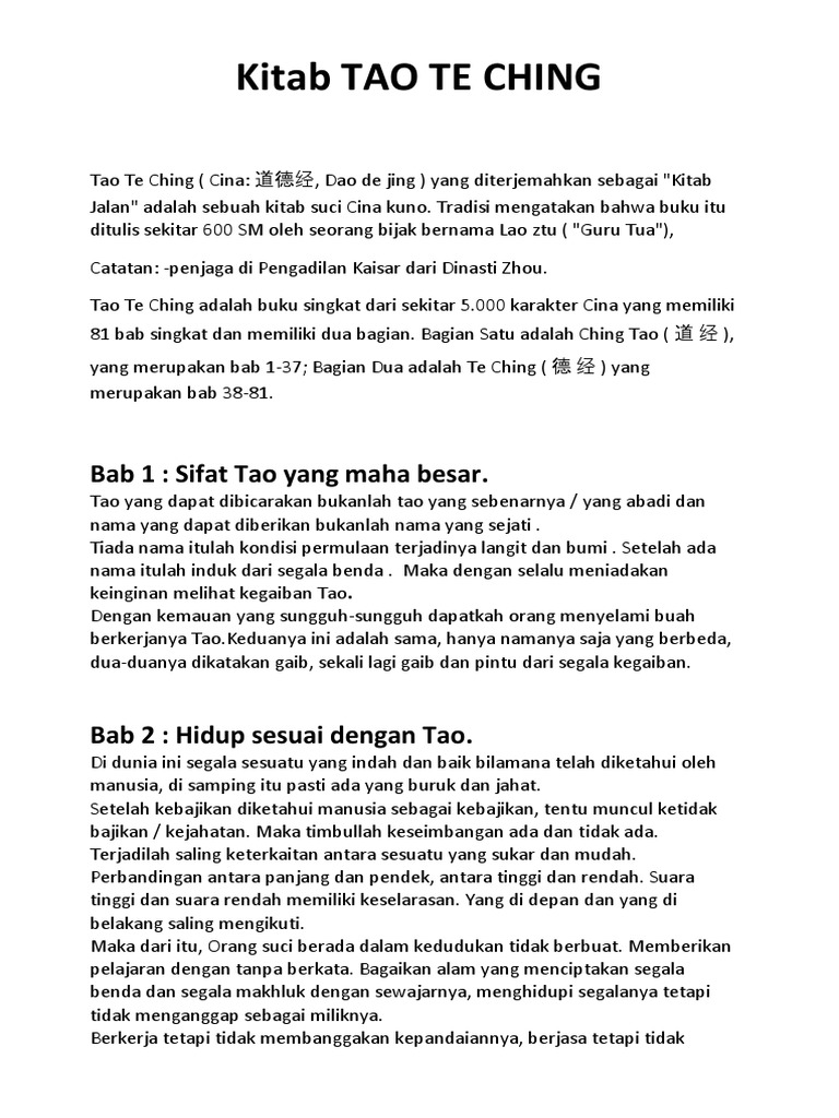 Kitab TAO TE CHING | PDF