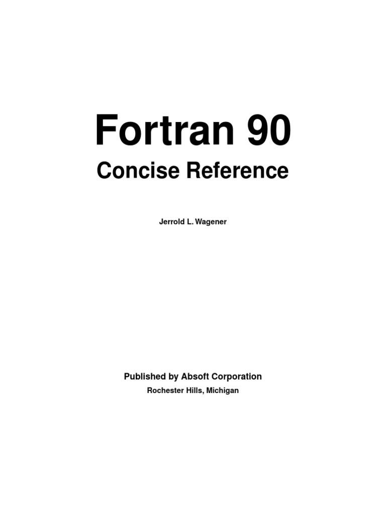 F90 Reference Manual | PDF | Parameter (Computer Programming) | Subroutine