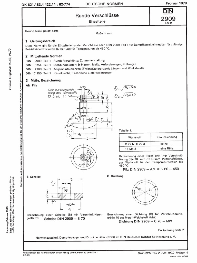 Din 2909-2 1979-02 | PDF
