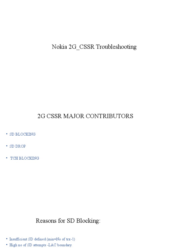 Nokia 2G CSSR Troubleshooting | Download Free PDF | Cable Television ...