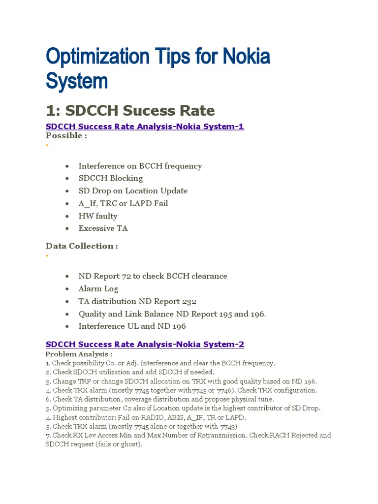 Optimizing Key Performance Indicators for Nokia Mobile Networks Through ...