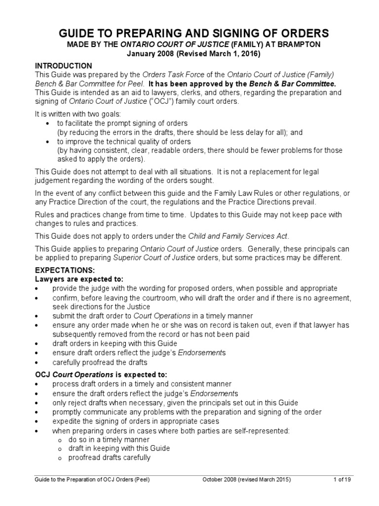 Guide To Drafting Orders Vfinal | PDF | Child Support | Judge