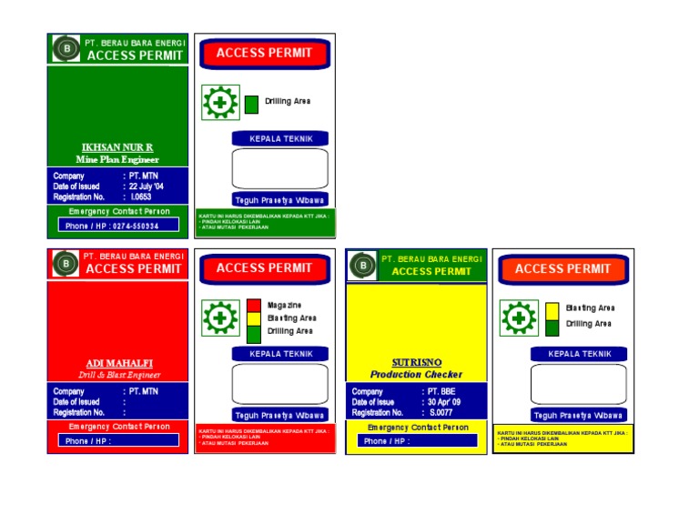 Contoh ACCESS PERMIT | PDF