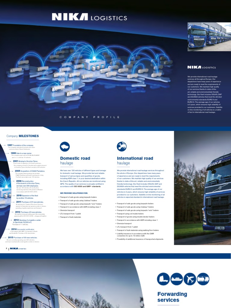 Logistics Company Profile | PDF | Cargo | Containerization