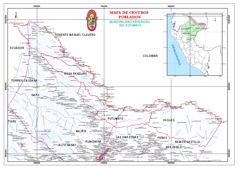 MAPA CENTROS POBLADOS - Putumayo | PDF | Gobierno
