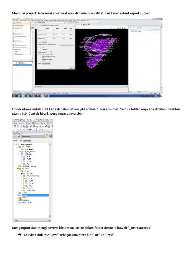 Tutorial Minesight From DTM To Solid Cut (Reserving) | PDF