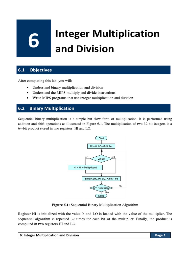 MIPS Integer Multiplication and Division | PDF | Division (Mathematics ...