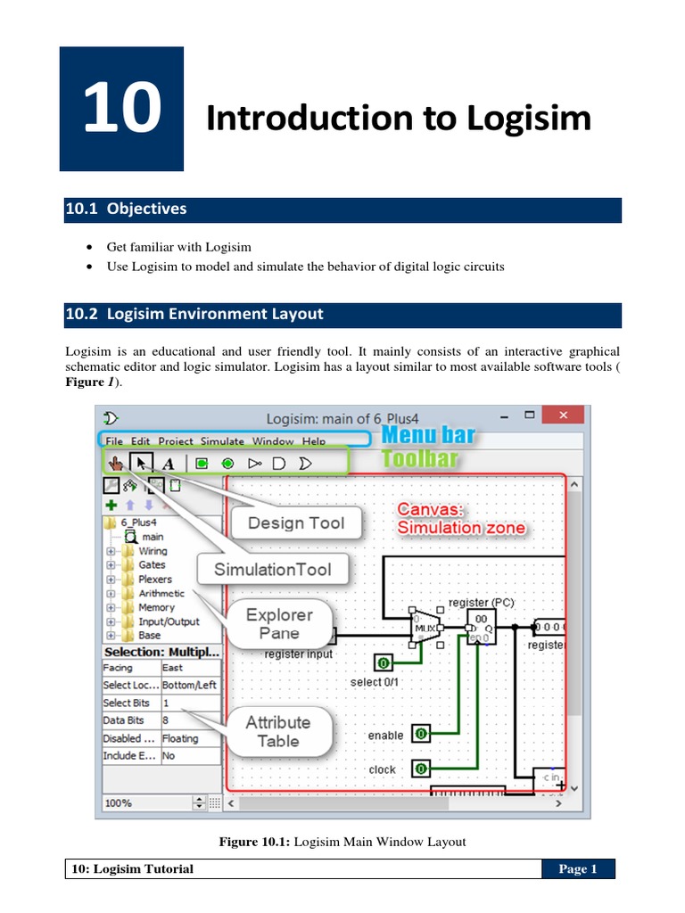 COE301 Lab 10 Introduction Logisim | PDF | Logic Gate | Electronic Circuits