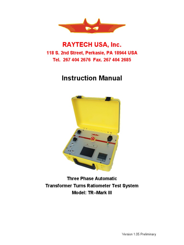 Instruction Manual: Raytech Usa, Inc | PDF | Transformer | Mains ...