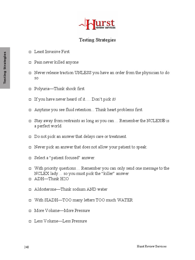 Testing Strategies: Hurst Review Services 240 | PDF | Medicine ...