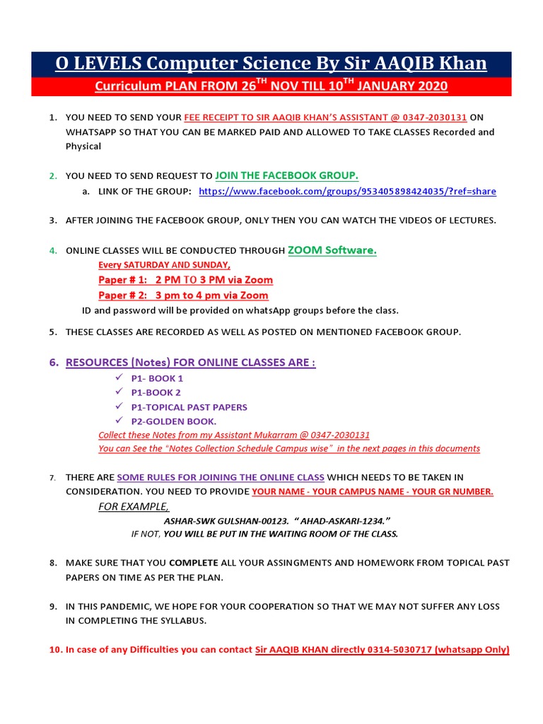 O Levels Computer Science Plan and Resources by Sir AAQIB Khan | PDF ...