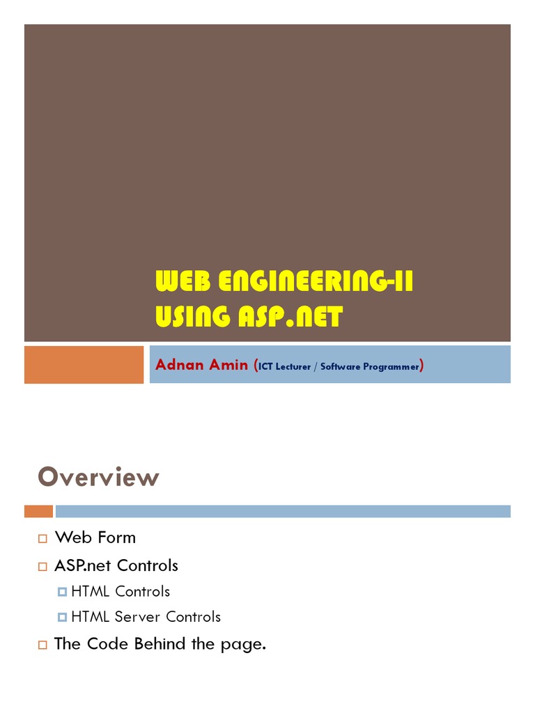 Web Engineering-Ii: Adnan Amin | PDF | World Wide Web | Internet & Web