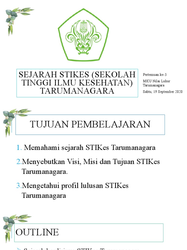 Pertemuan Ke 3 - Sejarah Stikes Tarumanagara | PDF