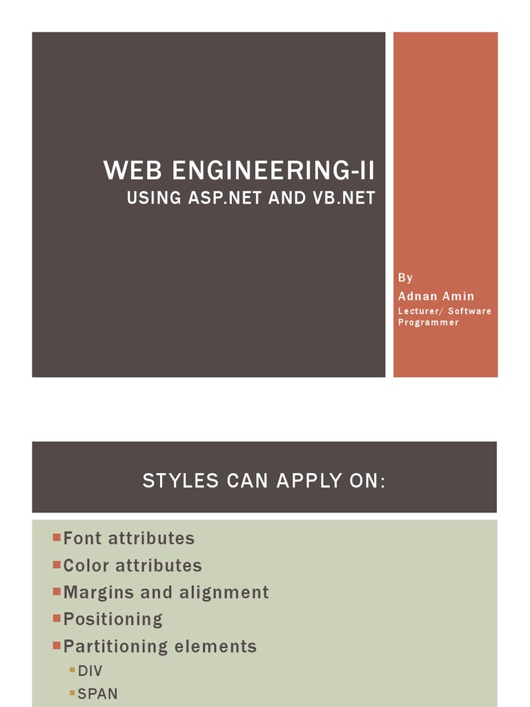 Web Engineering-Ii: by Adnan Amin | PDF | Typefaces | Graphic Design