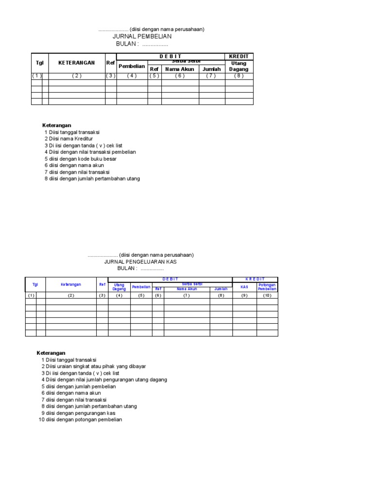 Form Jurnal Khusus | PDF