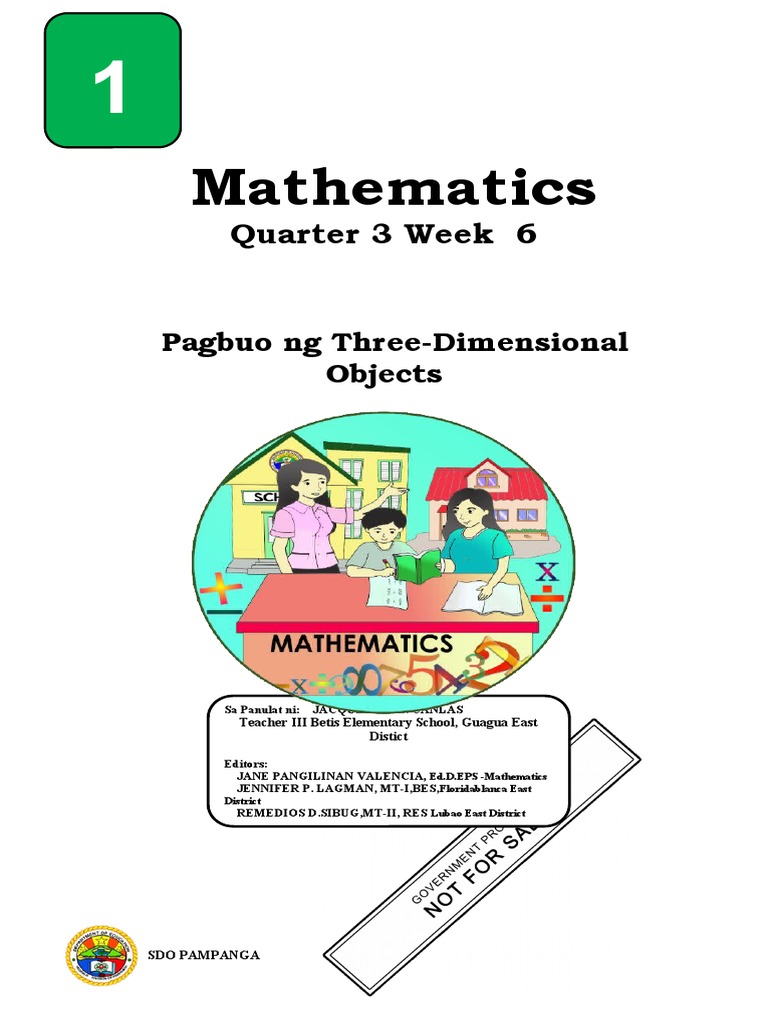 Math - Grade 1 - Quarter3 Week 6 - Pagbuo NG Three Dimensional Objects ...