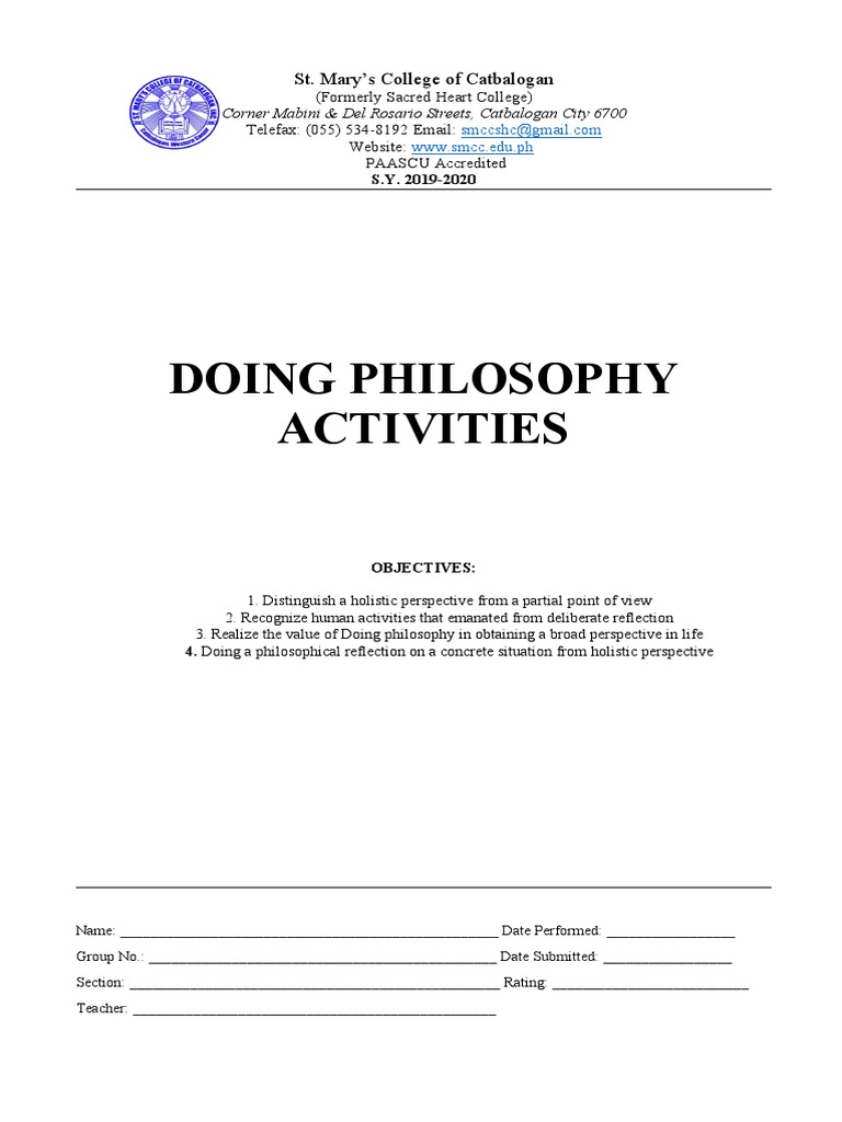Philosophy Activities for Grade 11 Students | PDF | Truth | Human Nature