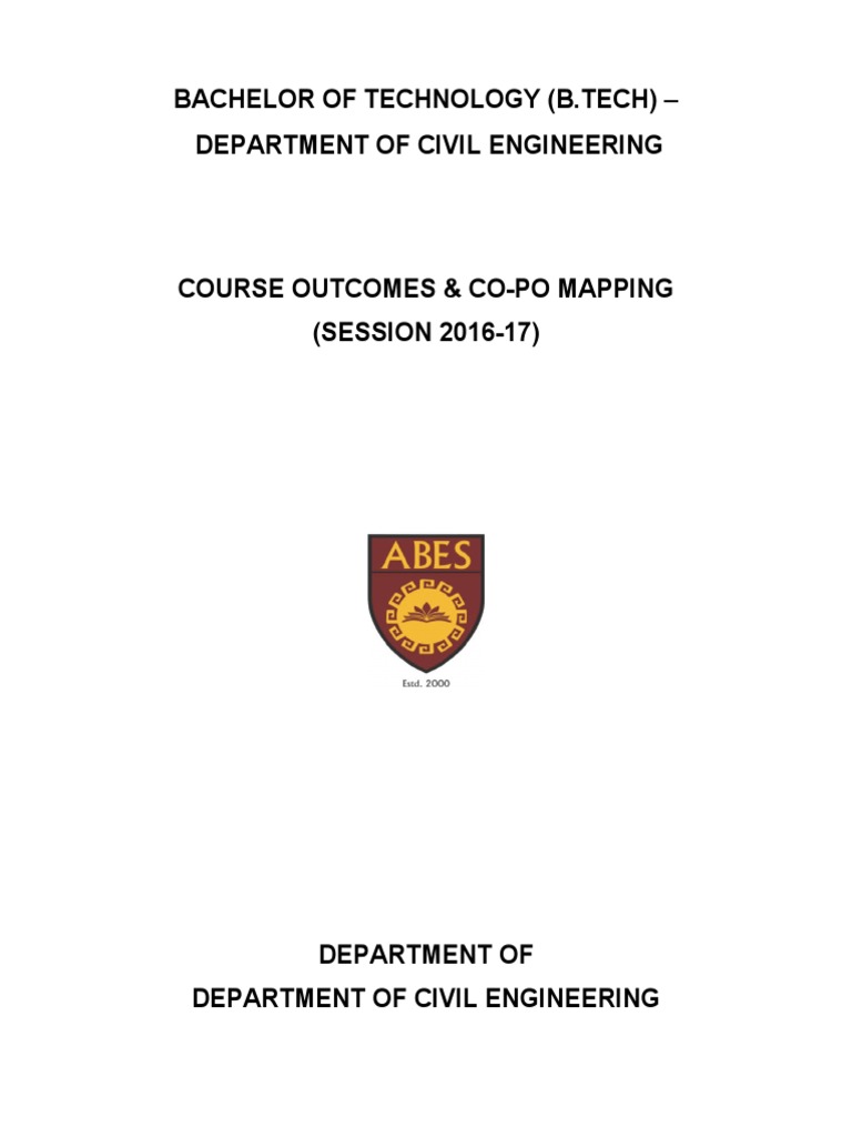 Co Po Mapping (Session 2016-17) | PDF | Engineering | Sustainability