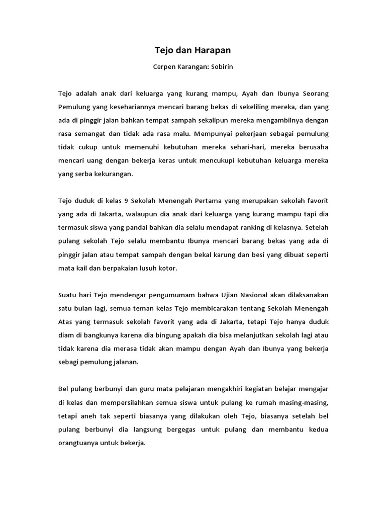 Cerpen Pendidikan 1 | PDF