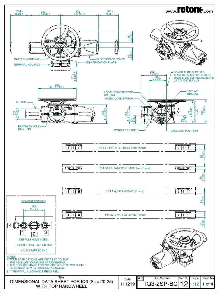 IQ3-2SP-BC: A4 1 of 4 Dimensional Data Sheet For Iq3 (Size 20-25) With ...