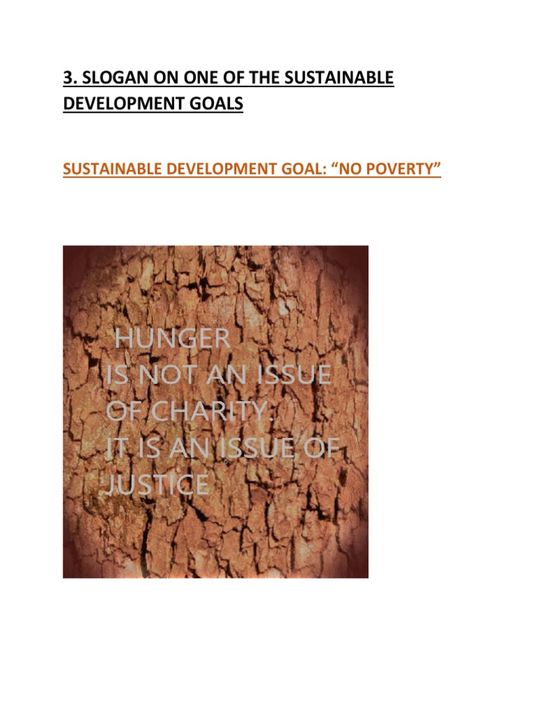 Slogan On One of The Sustainable Development Goals | PDF