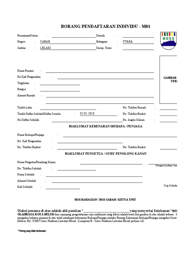 Borang M01 & R01 | PDF