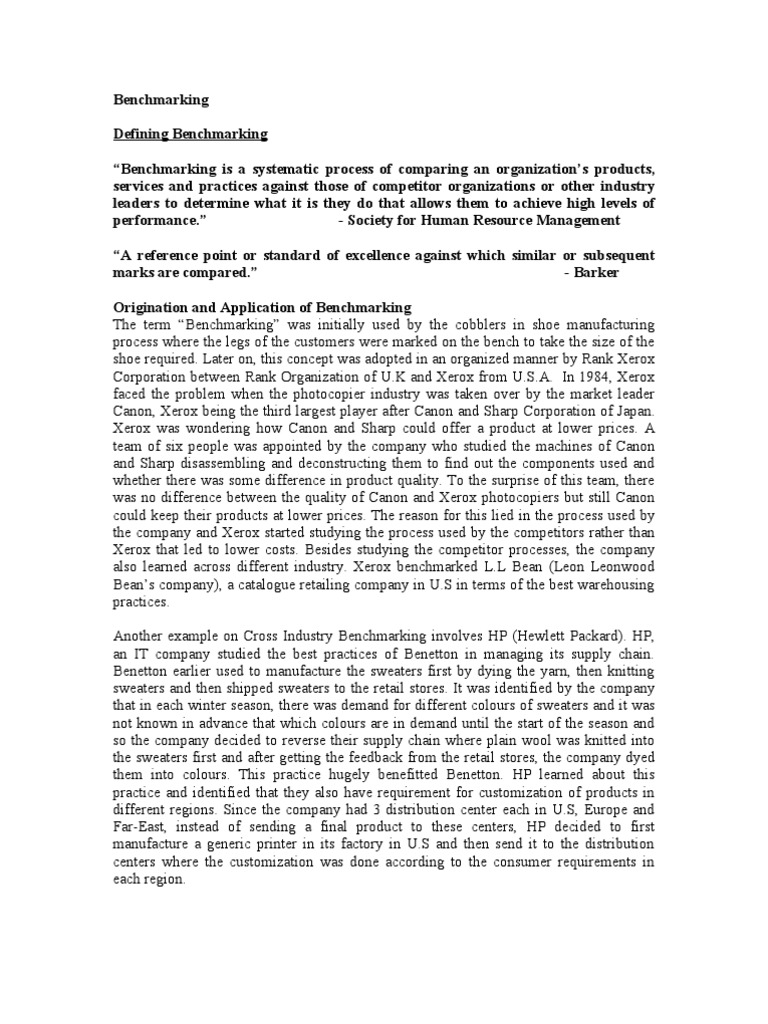 Bench Marking Short Note | PDF | Benchmarking | Hewlett Packard