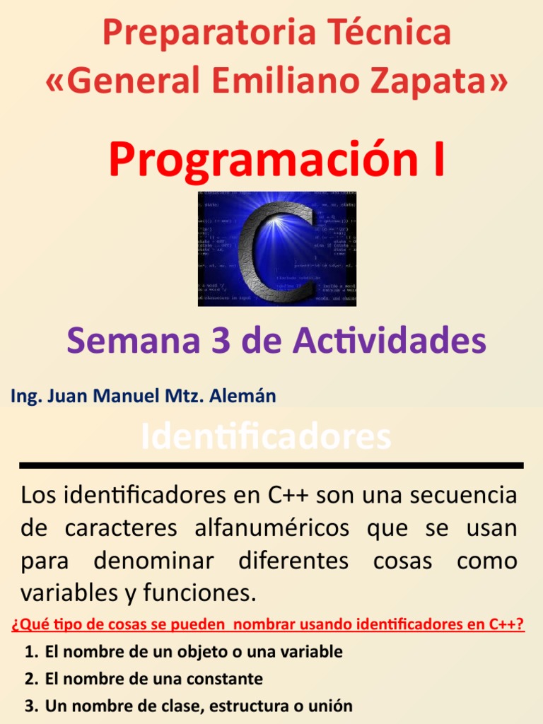 Identificadores en C++: Reglas y Ejemplos | PDF | Lenguaje de ...