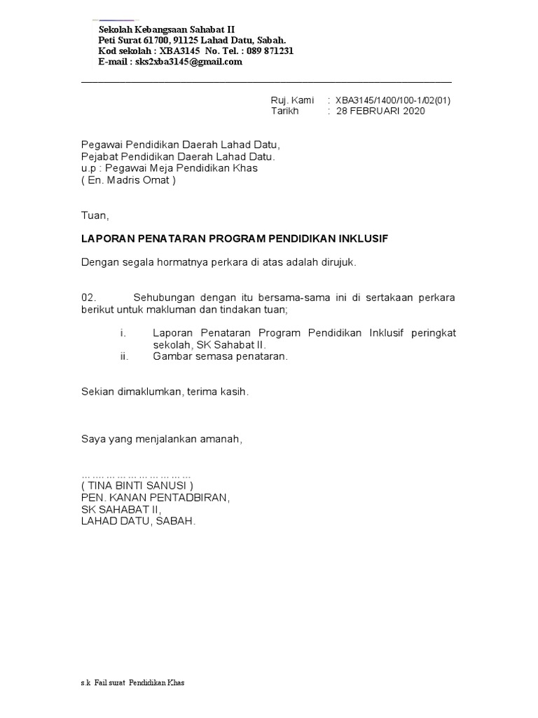 Surat Iringan CONTOH | PDF