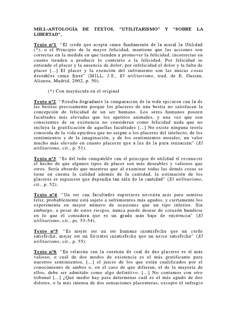 Textos Mill | PDF | Libertad | John Stuart Mill