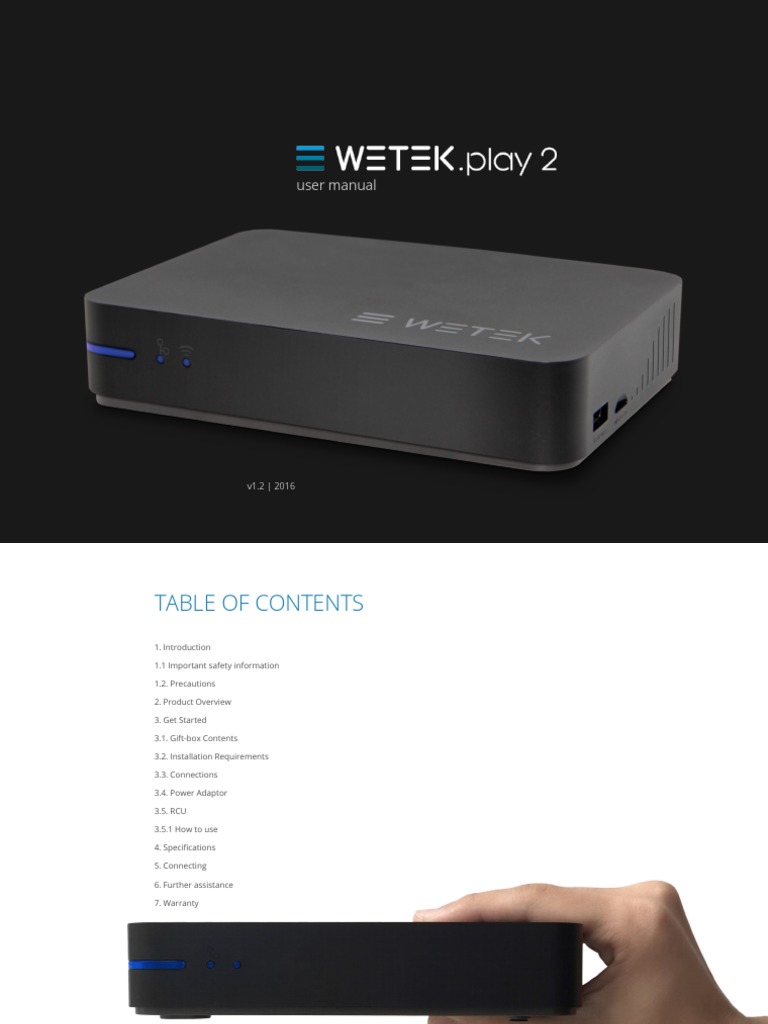 Wetek Play 2 Bedienungsanleitung c81b3f | PDF | Cable Television | Hdmi