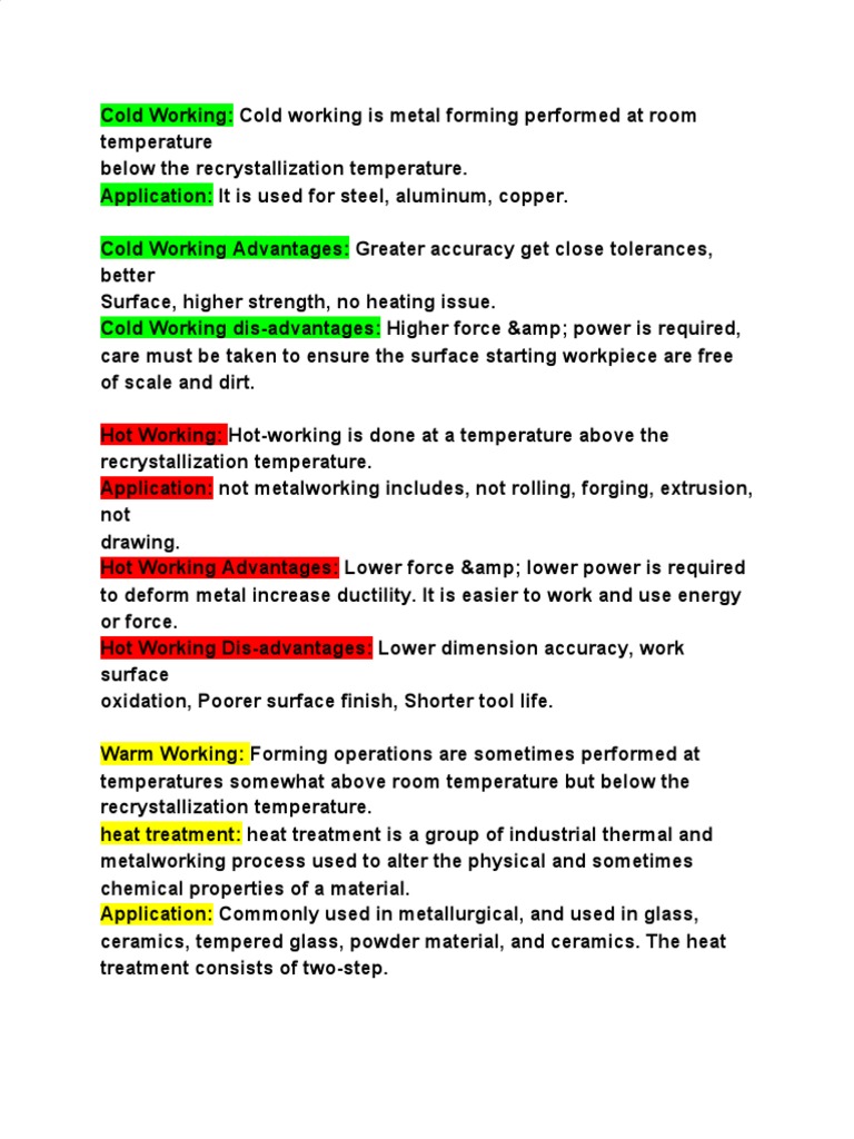 Cold Working: Cold Working Is Metal Forming Performed at Room ...