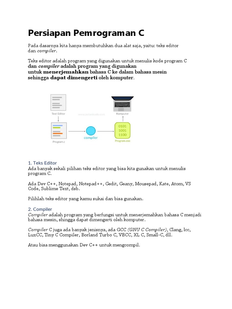 3 Persiapan Pemrograman C | PDF | Komputer | Teknologi & Rekayasa
