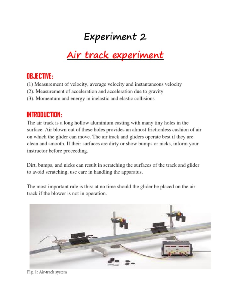 Experiment of Air Track | PDF | Collision | Acceleration