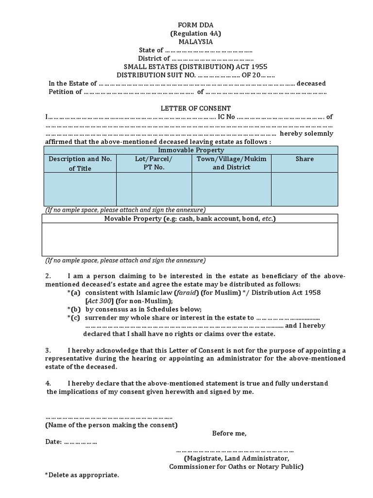 FORM DDA BARU 2 Mukadpnblkg - BI - Diluluskan | PDF | Civil Law (Common ...
