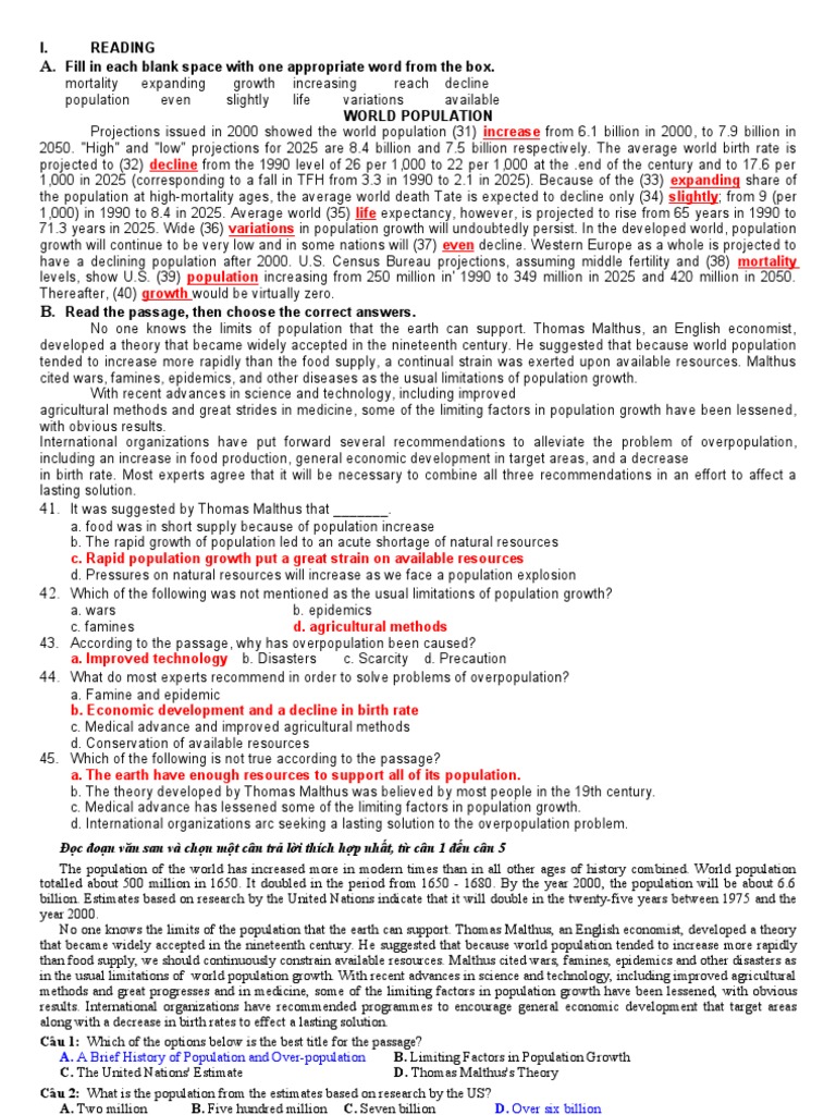 Unit 7 | PDF | Human Overpopulation | World Population