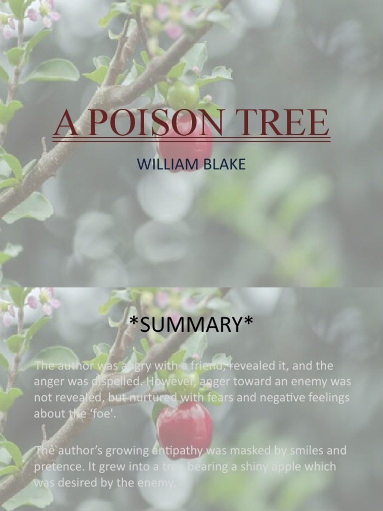A Poison Tree: William Blake | PDF | Anger | Human Nature