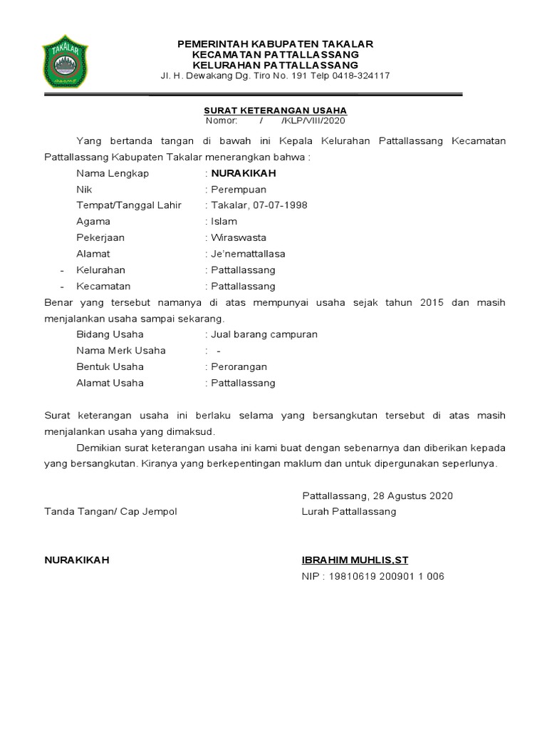 Surat Izin Usaha | PDF