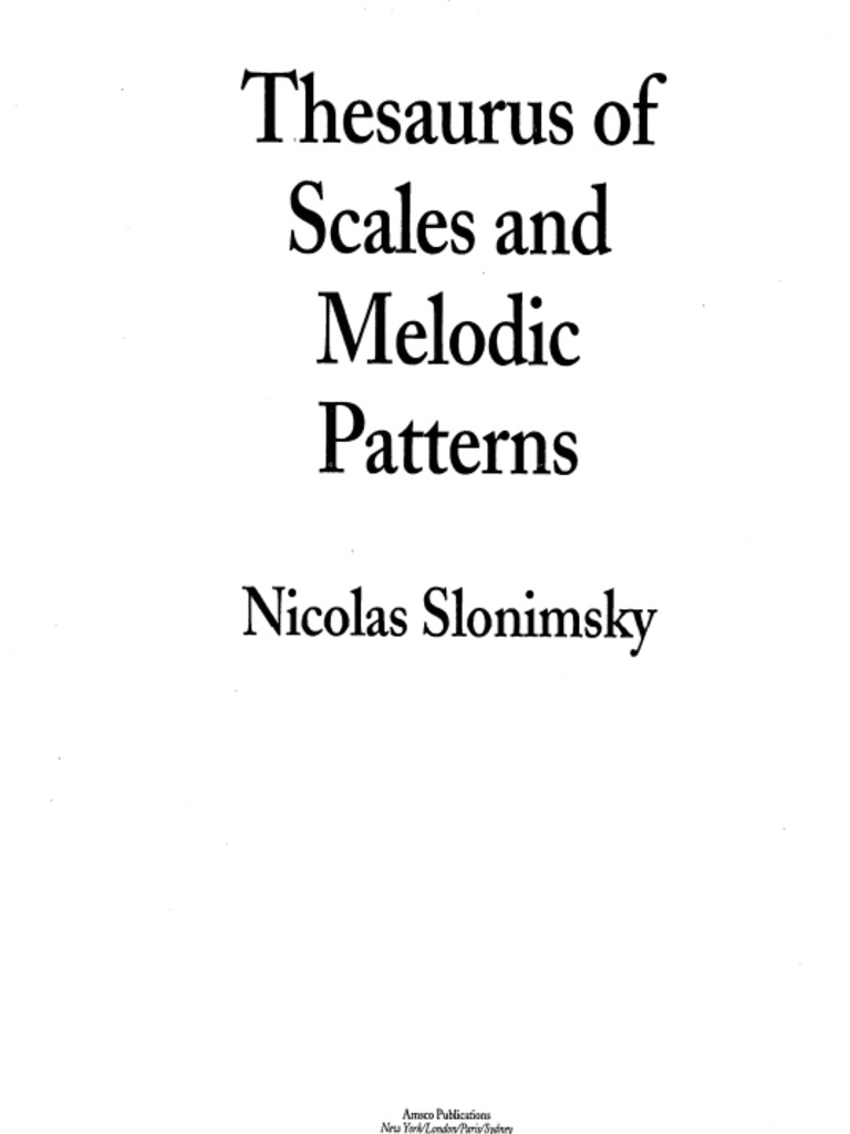 Nicolas Slonimsky Thesaurus of Scales and Melodic Patterns | PDF