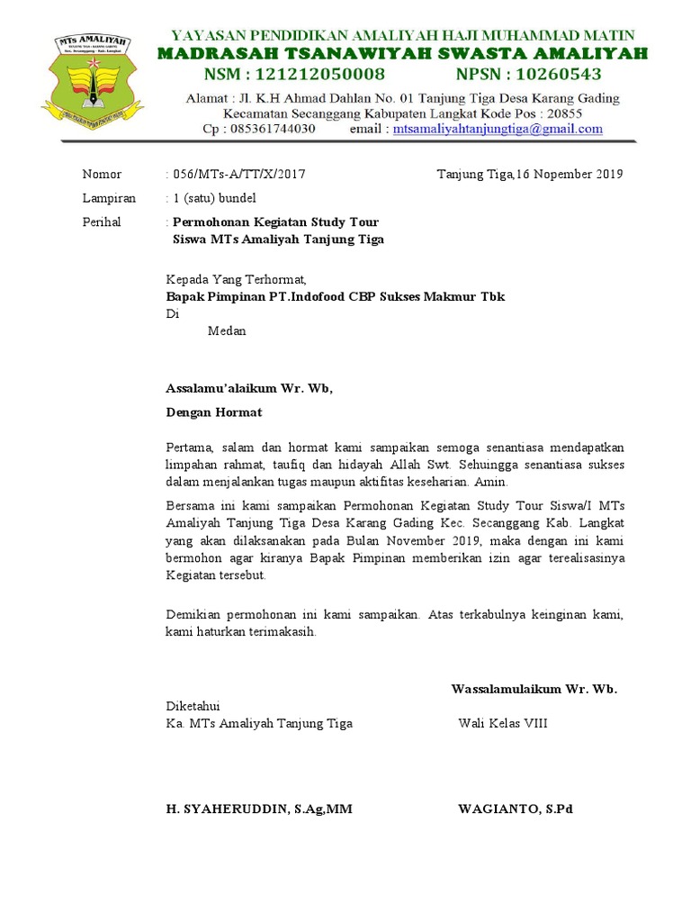 Proposal Study Tour | PDF