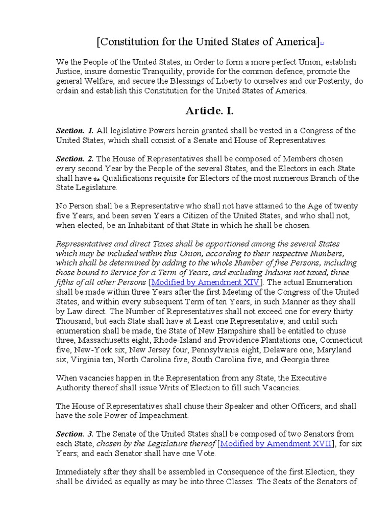 US Constitution Full Text PDF | PDF | U.S. State | United States ...